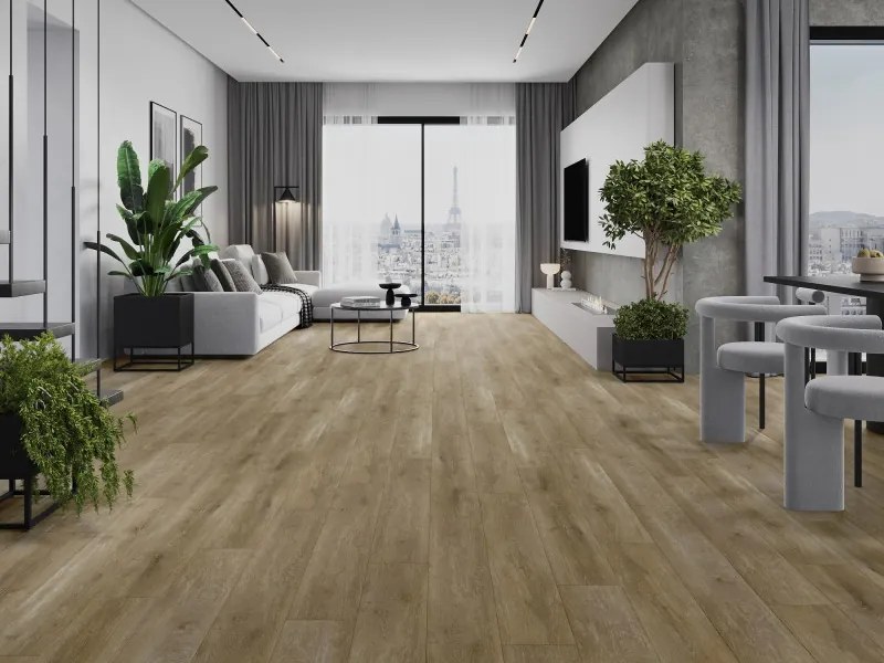 Mexen Clermont vzorek vinylových panelů SPC 6,5 mm, podložka IXPE 1,5 mm, 4 V-Fuga, Dub - F1053-S