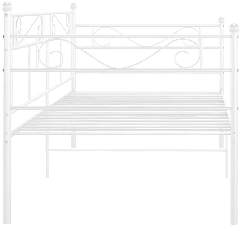 vidaXL Marketos Rám postele/pohovky bílý kovový 90 x 200 cm