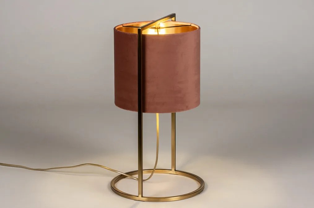 Stolní lampa Burnham Brown and Gold