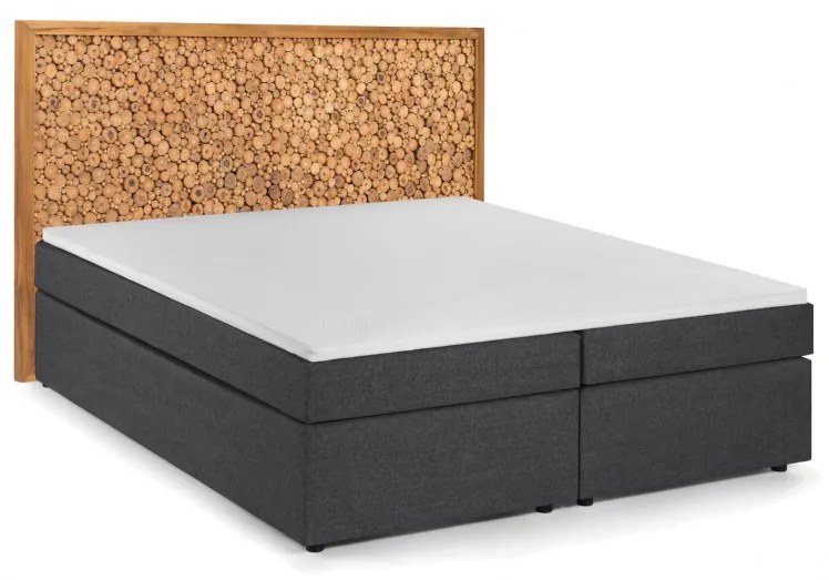 Postel boxspring s čelem z teaku Nebea 180x200