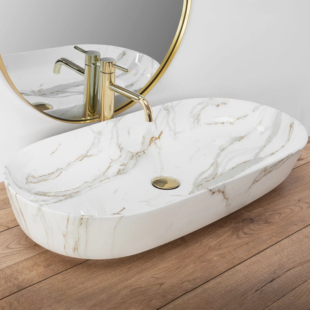 Rea Cleo umyvadlo, 81 x 41 cm, imitace kamene Aiax, REA-U8404