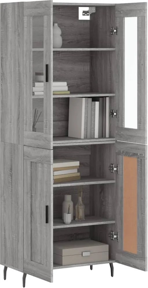 Skříň highboard šedá sonoma 69,5 x 34 x 180 cm kompozitní dřevo 3198359