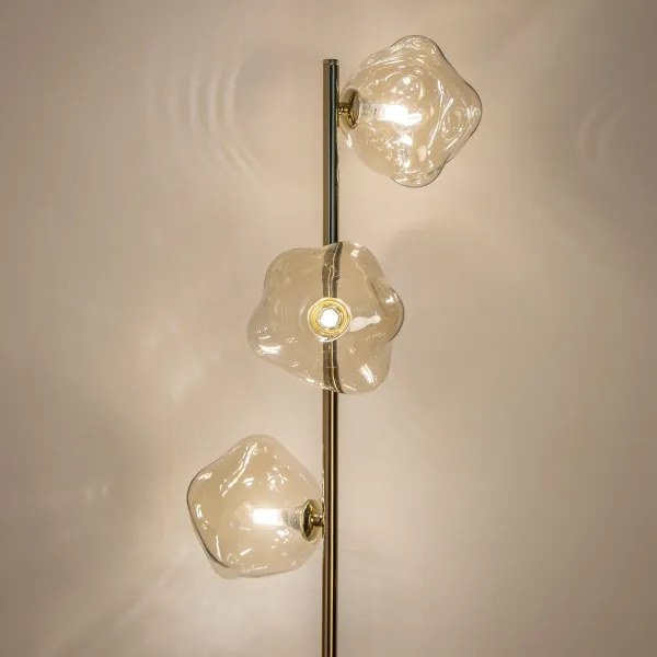 BRILAGI - Stojací lampa VULCANO 3xG9/8W/230V zlatá/kouřová béžová