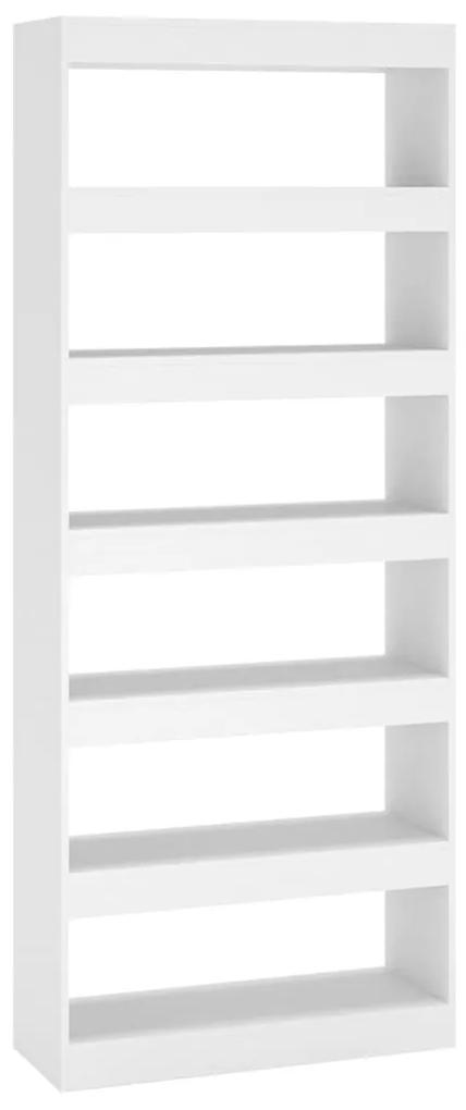 Knihovna / dělicí stěna bílá 80 x 30 x 198 cm kompozitní dřevo - Default Title