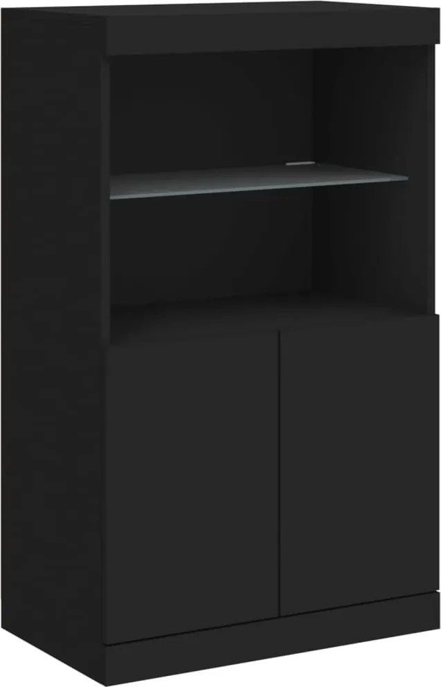 vidaXL Příborník s LED osvětlením 60,5 x 37 x 100 cm [836668] Barva: Bílá