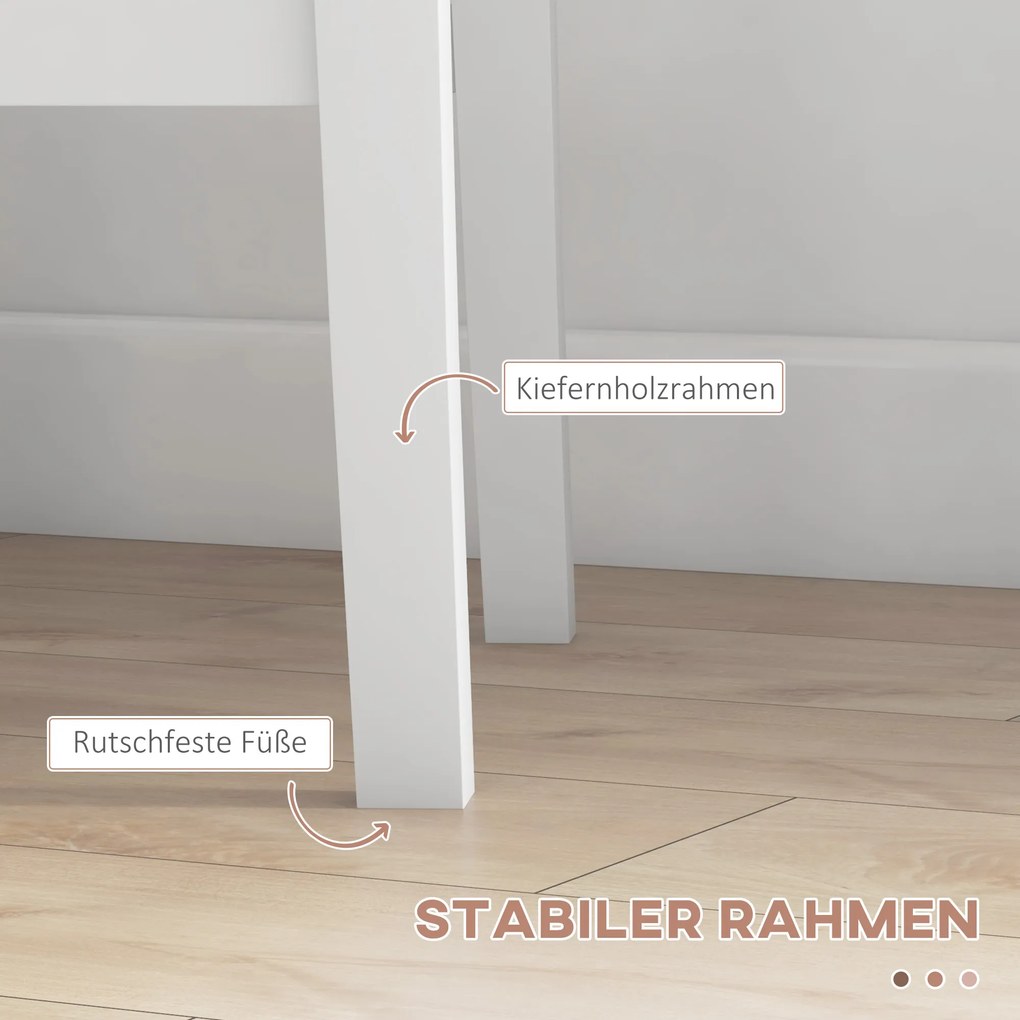 HOMCOM jídelní set 3 jídelních stolů se 2 židlemi kuchyňský set pro 2 osoby jídelní set stolová skupina borovice bílá | Aosom.de