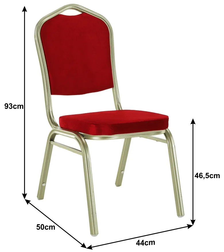 Kondela Stohovatelná židle, bordó/champagne, ZINA 2 NEW
