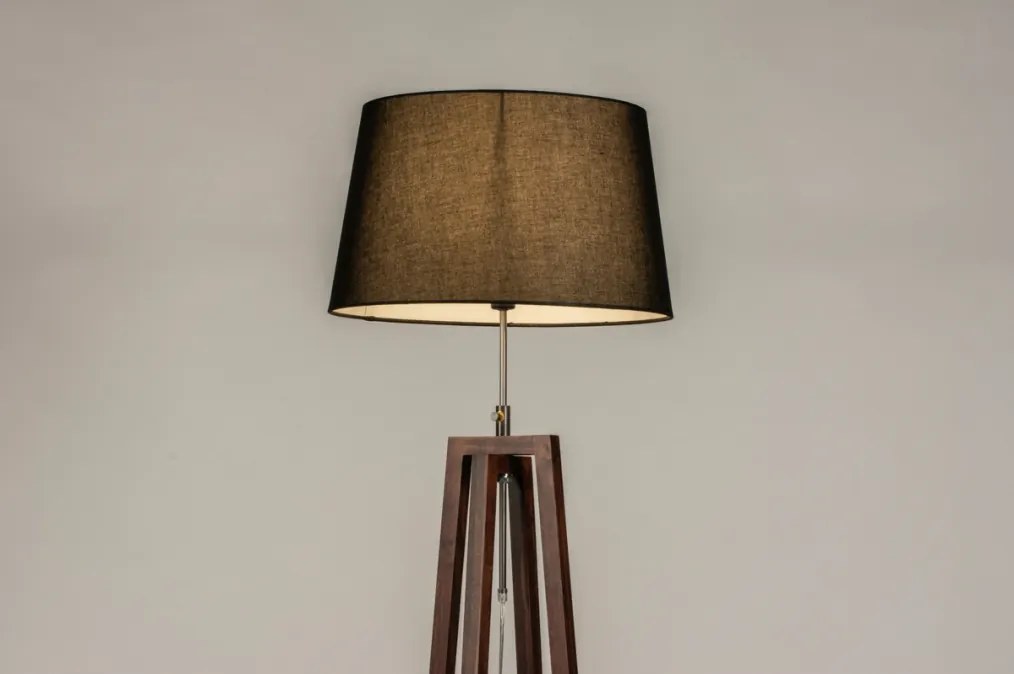 Stojací designová lampa Paola Black and Dark Brown