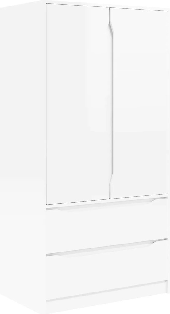 Šatní skříň se zásuvkou Vysoký Lesklý Bílý 79,5 x 49 x 156 cm 3406249