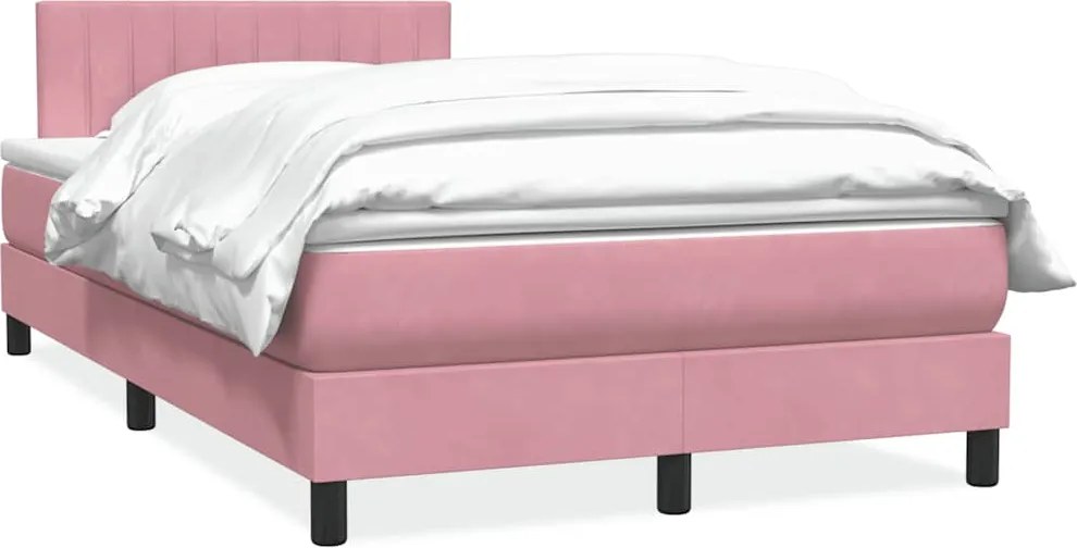 Box spring postel s matrací růžová 120x220 cm samet 3316448