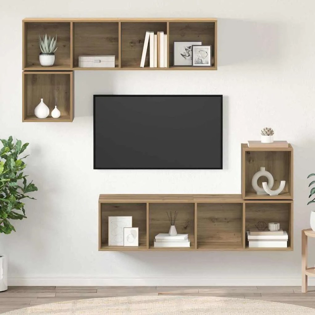 Sestava TV skříněk 4 ks Artisanový dub Kompozitní dřevo 3393128