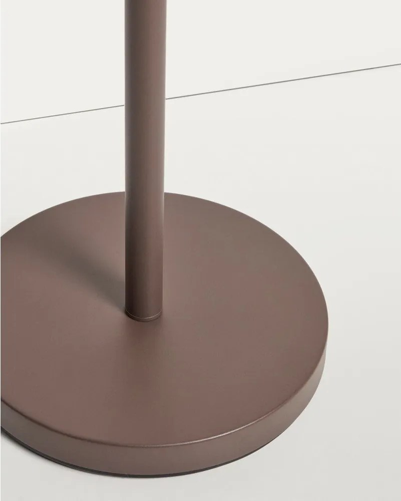 Hnědá stojací lampa s textilním stínidlem (výška 153 cm) Navat – Kave Home