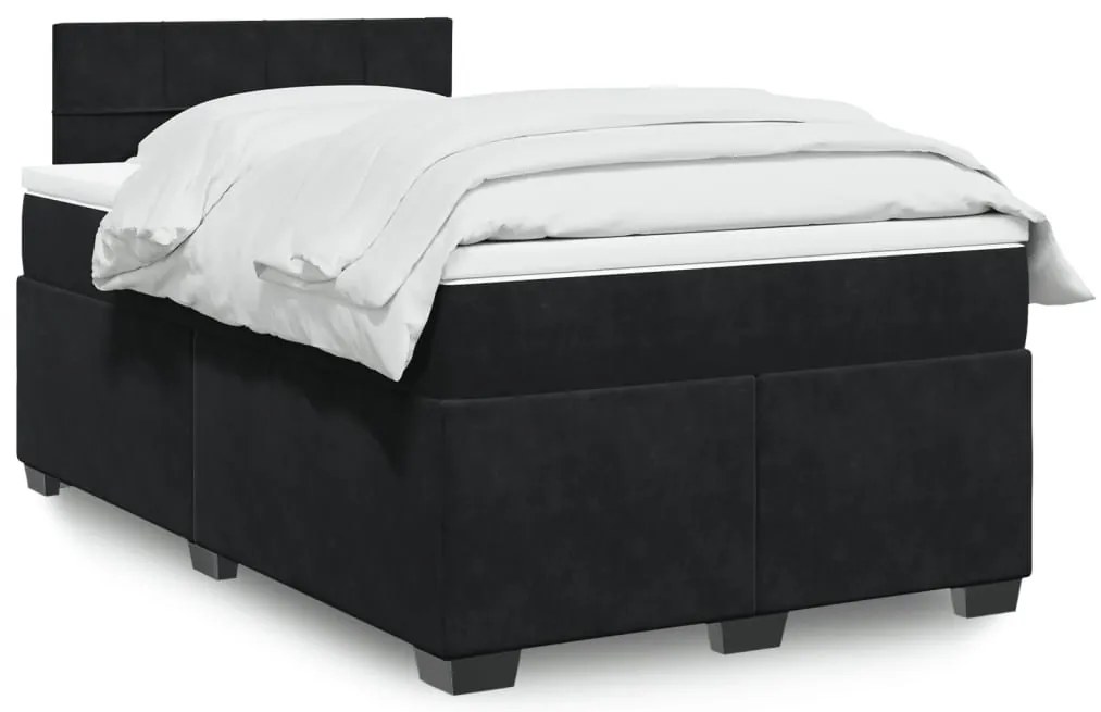 Box spring postel s matrací černá 120 x 200 cm samet 3286284