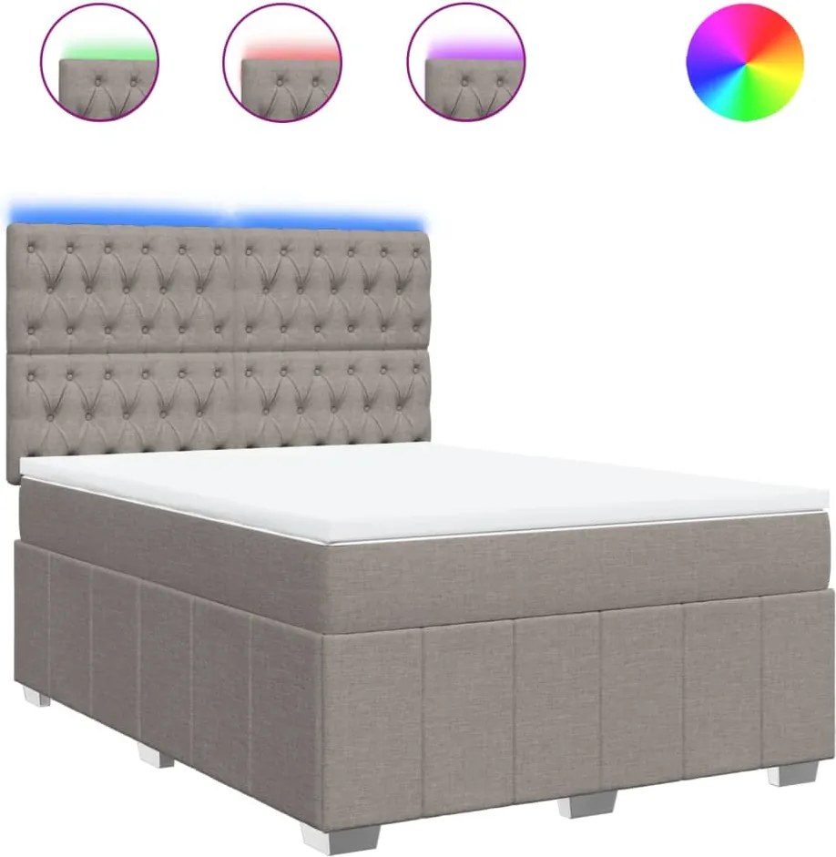 Box spring postel s matrací taupe 140x190 cm textil 3293974