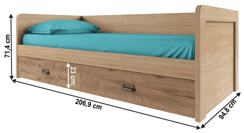 Tempo Kondela Postel Diaz 2s 90 x 200 cm + rošt zdarma!