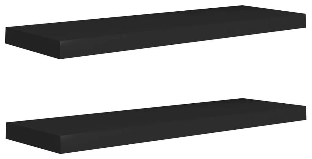 vidaXL Plovoucí nástěnné police 2 ks černé 80 x 23,5 x 3,8 cm MDF