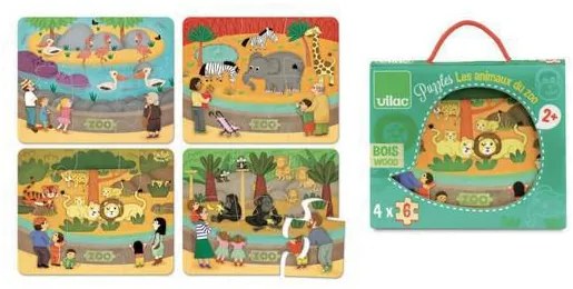 Vilac Dřevěné puzzle zoo