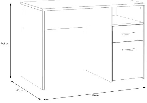 Psací stůl URO dub artisan/bílá