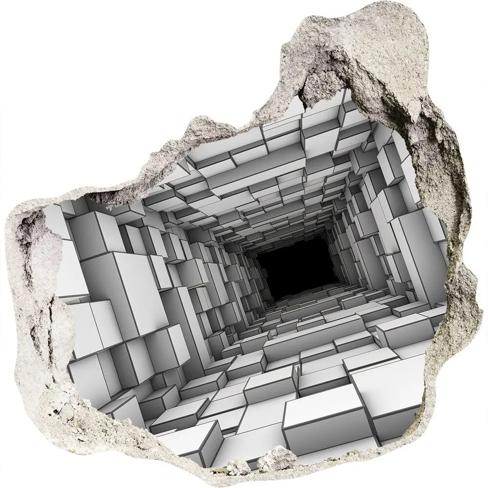 Wallmuralia Díra 3D fototapeta nálepka Tunel krychle 75x75 cm
