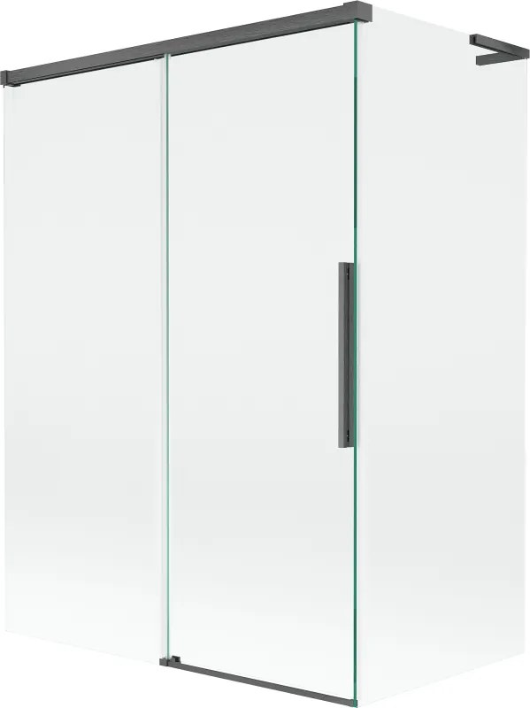 Mexen Rox, L posuvná 2-křídlová vanová zástěna 120 + 70 x 150 cm, 8mm čiré sklo, broušený grafit profil, 8C9L-120-070-66-00