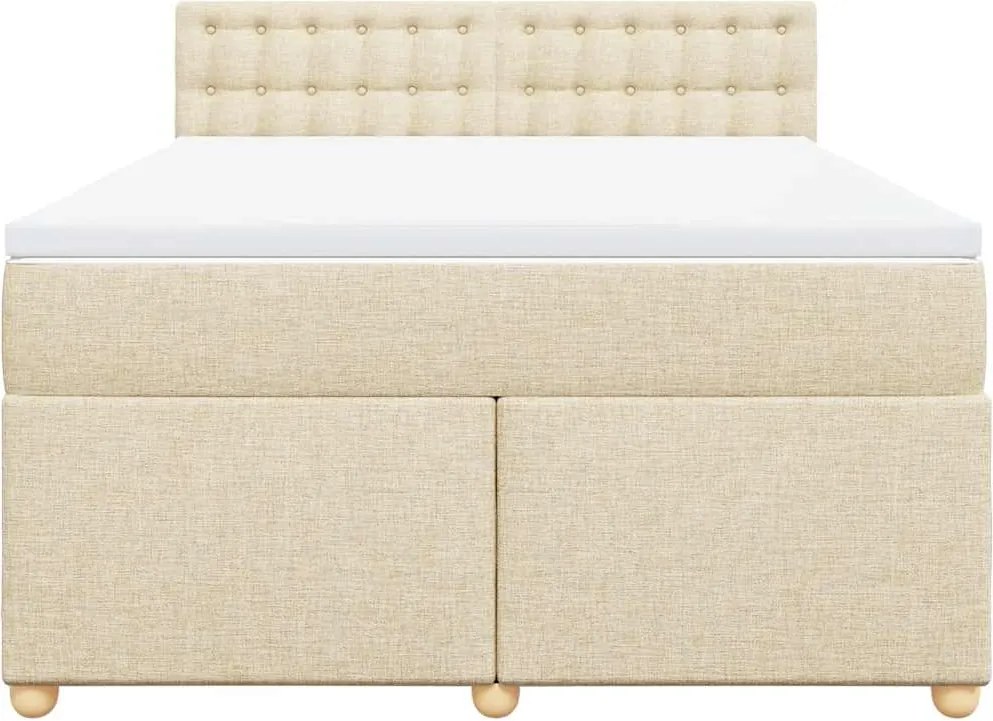 Box spring postel s matrací krémová 140x190 cm textil 3286694