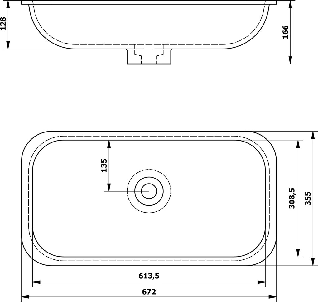 Sapho Sapho, IMPALA umyvadlo pod desku 67,2x35,5cm, Rockstone, matná bílá, IM630