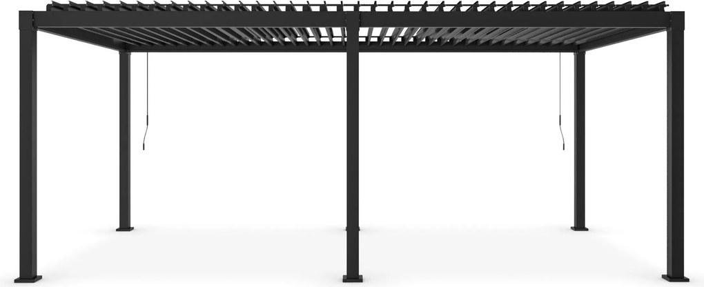 BIZZOTTO Černá hliníková pergola s uzavíracími lamelami GARDA 3x6 m 0795808
