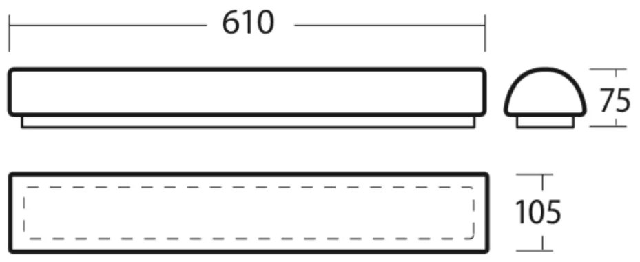 Osmont 51920 Sylvia 1, nástěnné svítidlo nad zrcadlo do koupelny, 18W LED 4000K, 61cm, IP44