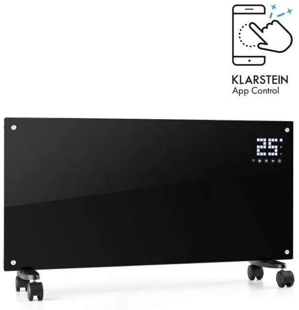 Klarstein Bornholm Smart, konvekční ohřívač, 2000 W, Wi-Fi, LED displej, časovač, IP24, černý