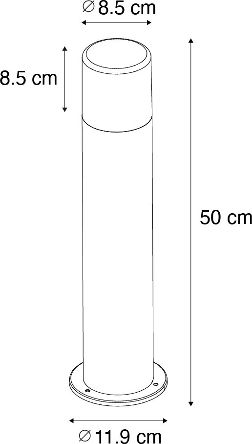 Venkovní stojací lampa bílá s opálovým stínidlem 50 cm - Odense