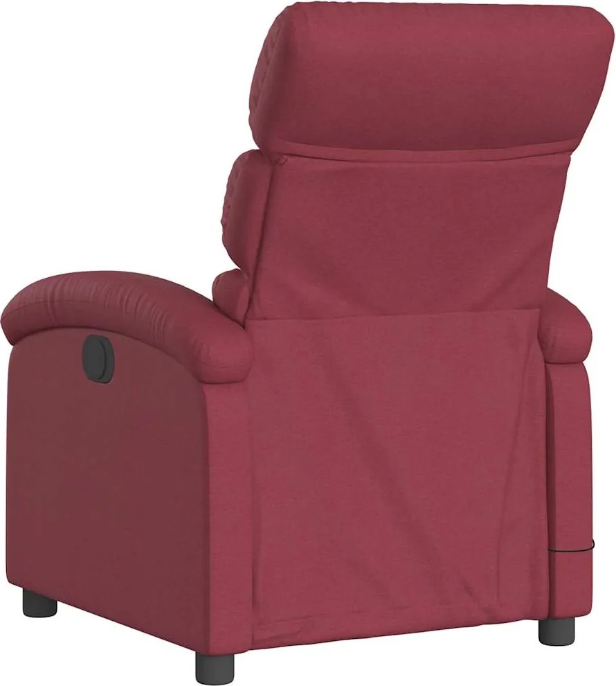 Elektrické masážní polohovací křeslo vínové textil 3203969