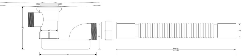 Aplomo Mono volně stojící akrylátová vana, široký okraj Délka vany: 150cm