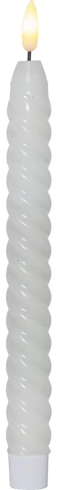 Sada 2 bílých voskových LED svíček Star Trading Flamme Swirl Antique, výška 25 cm