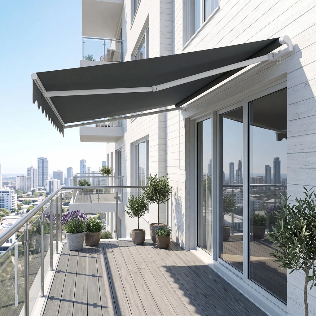 Costway Markýza s klikou, markýza na balkon, ochrana proti slunci – šedá