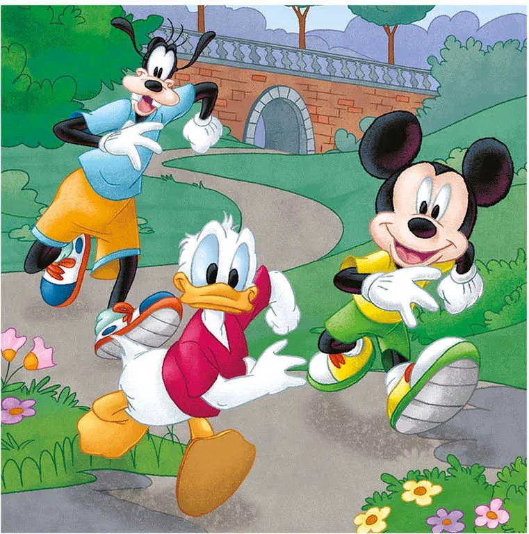 DINO Puzzle 3x55 dílků Mickey a Minnie sportovci 18x18cm skládačka 3v1 dn335271