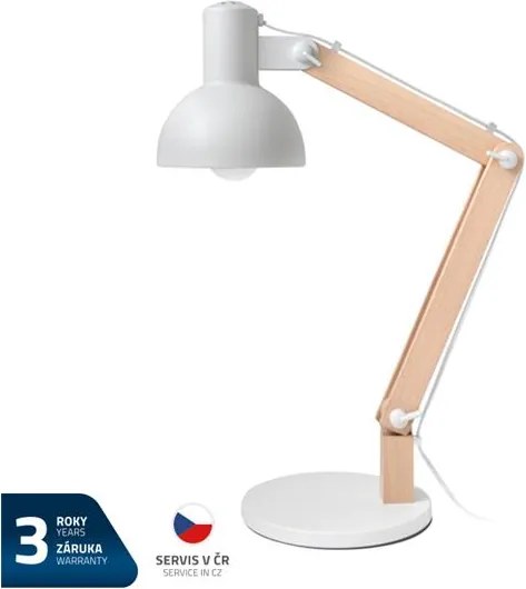 Lampa stolní GETI GTL102W bílá - rozbaleno - mírně poškozená/vykřivená základna, polepený obal