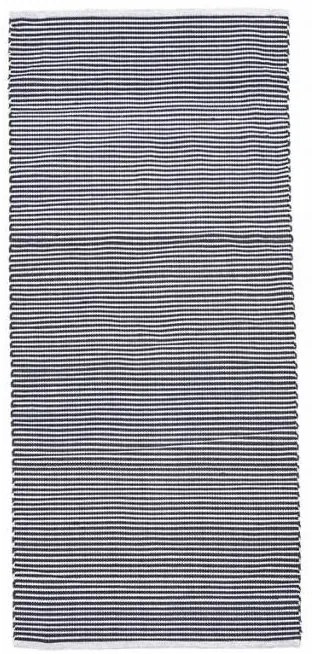 House Doctor Koberec Stripe Black White 90×200 cm, černá barva, bílá barva, textil