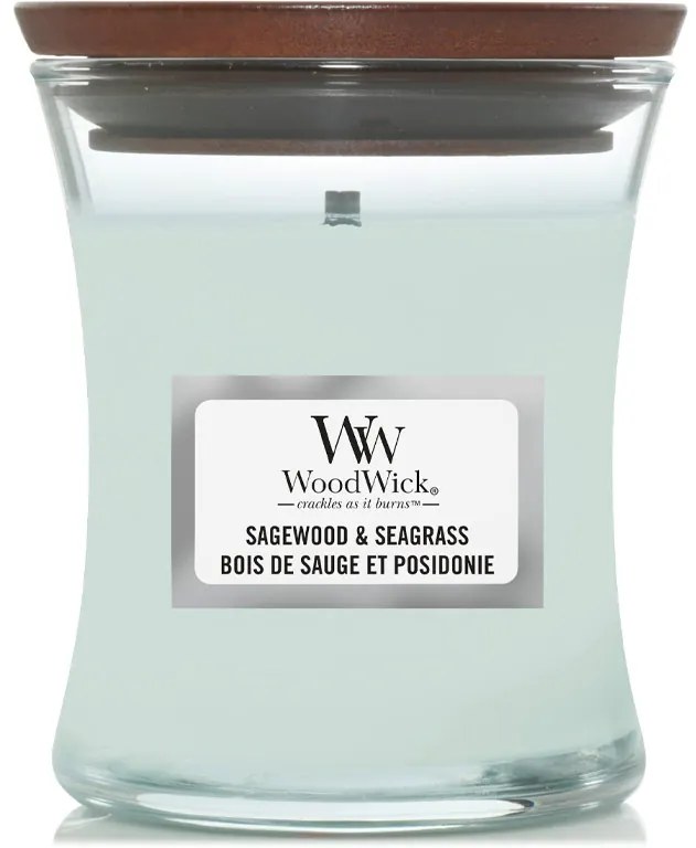 WoodWick – svíčka Sagewood & Sea Grass (Šalvějové dřevo a mořská tráva) Velikost: velká 609 g