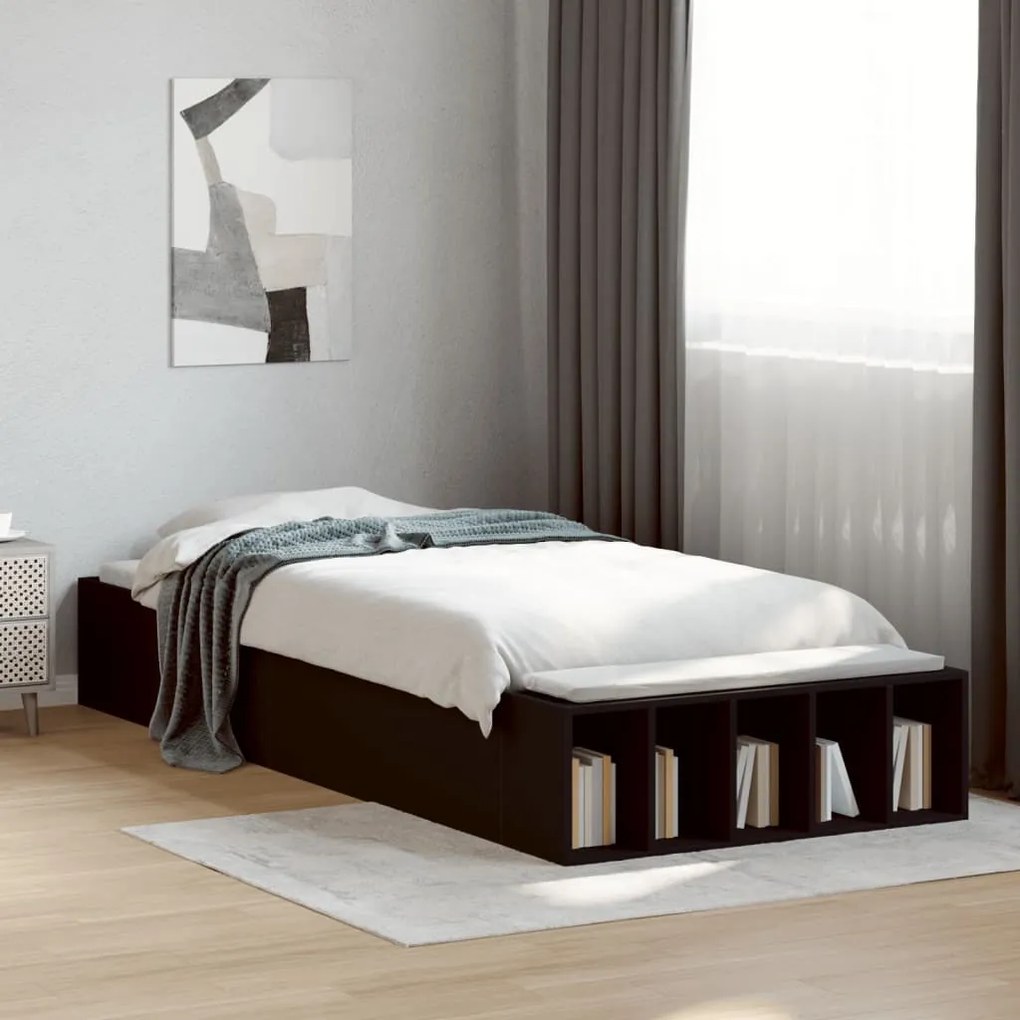 Rám postele betonově šedý 75 x 190 cm kompozitní dřevo