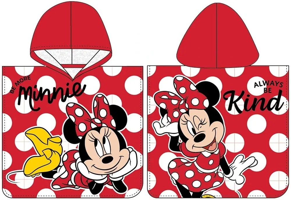 Dívčí plážové pončo Minnie Mouse - motiv Always be kind - 100% bavlna - rozměr 50 × 115 cm - pro děti od 3 do 6 let