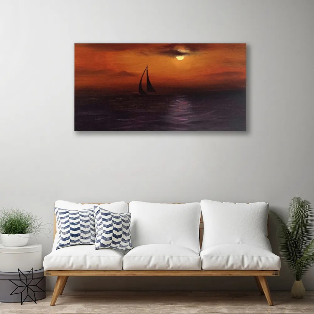 Obraz na plátně Moře Loďka Krajina 120x60 cm