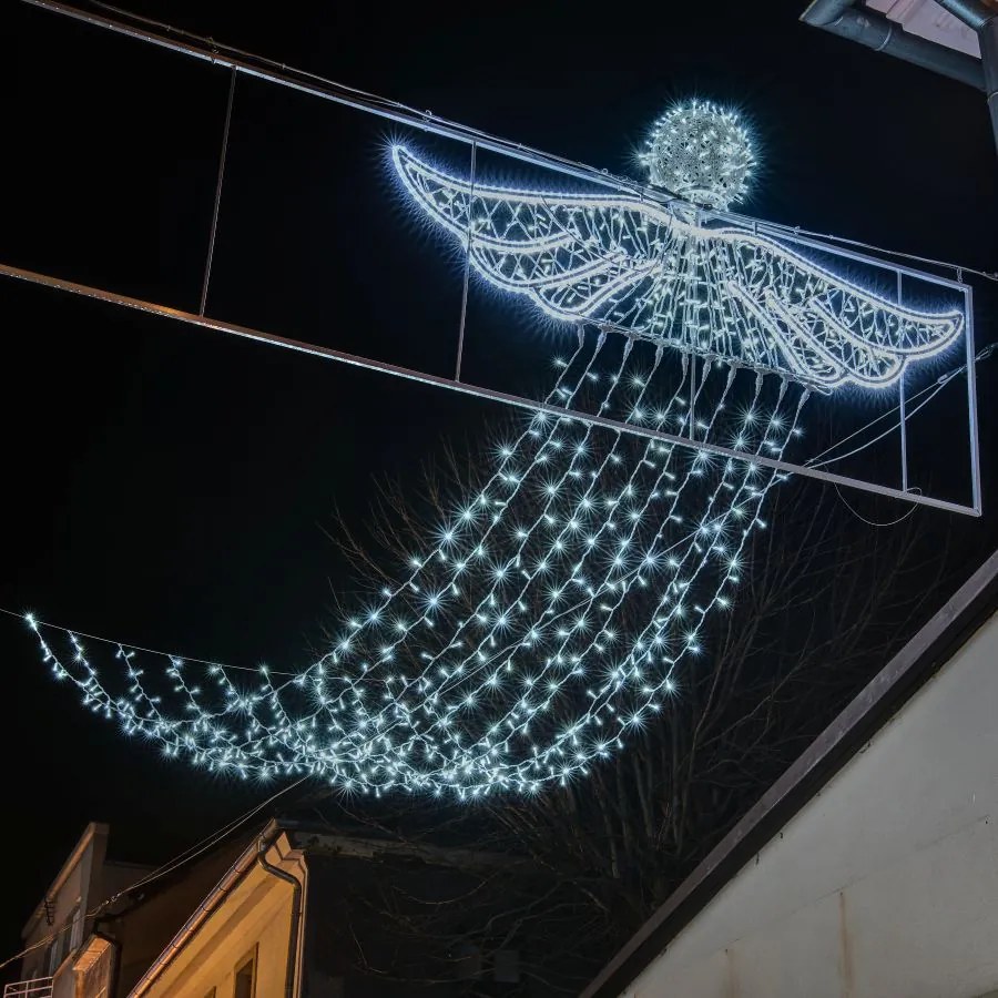 Easy Fix LED světelný závěs venkovní, 100 × 300 cm, ledově bílá s FLASH, 300 diod, bílý kabel, IP67, prodlužovací