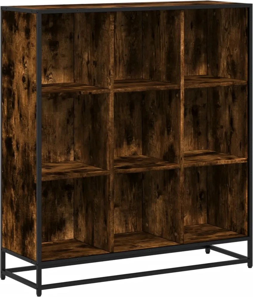 Knihovna kouřový dub 97,5x33x107,5 cm kompozitní dřevo a kov 3300862