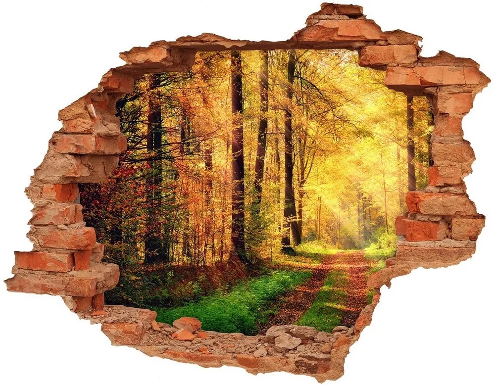 Wallmuralia Nálepka fototapeta 3D výhled Podzim les 90x70 cm