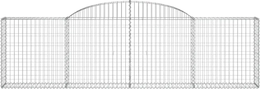 Klenuté gabionové koše 7 ks 300x30x80/100 cm pozinkované železo 3146508