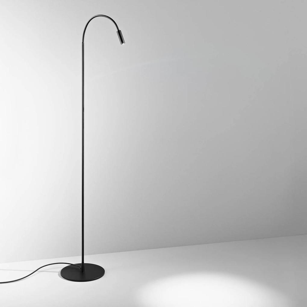 Egger Zooom LED stojací lampa s ramenem, platinová