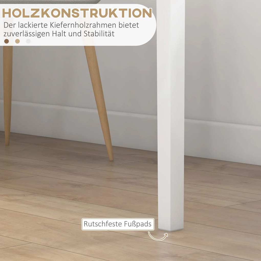 HOMCOM jídelní stůl kuchyňský stůl čtvercový pro 2 osoby ze dřeva, 75 x 75 x 76 cm, ideální do kuchyně a jídelny, bílý | Aosom.de