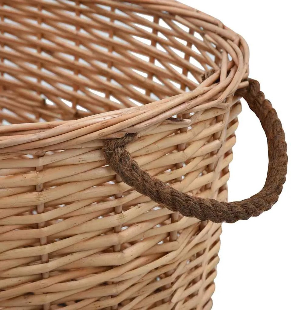 Koš na dřevo s držadly 56 x 40 x 28 cm přírodní vrba 286982