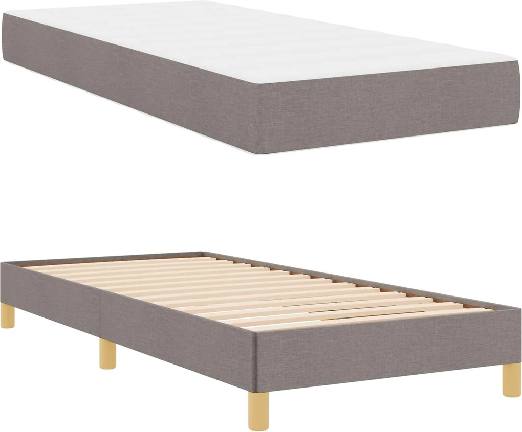 Postel s boxspringem Taupe 100 x 200 cm textil 3398546