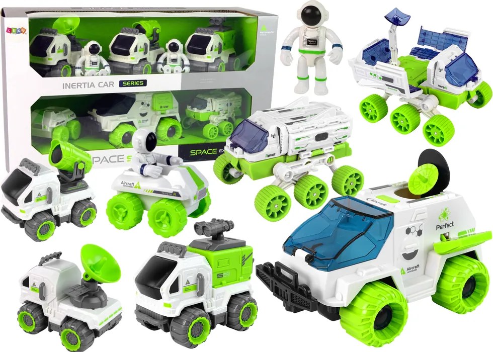 LEAN Toys Sada vesmírných vozidel 6v1 rover satelit pro děti
